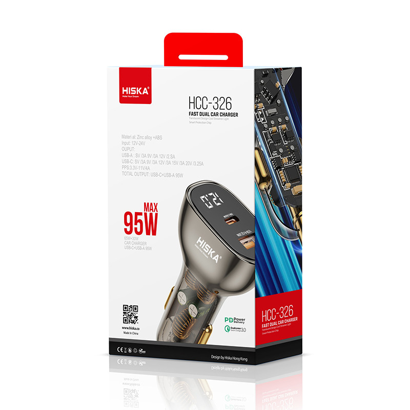 شارژر فندکی 95 وات هیسکا مدل HCC-326 - کالا سال